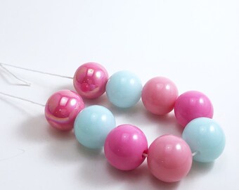 Pink blue necklace | Etsy