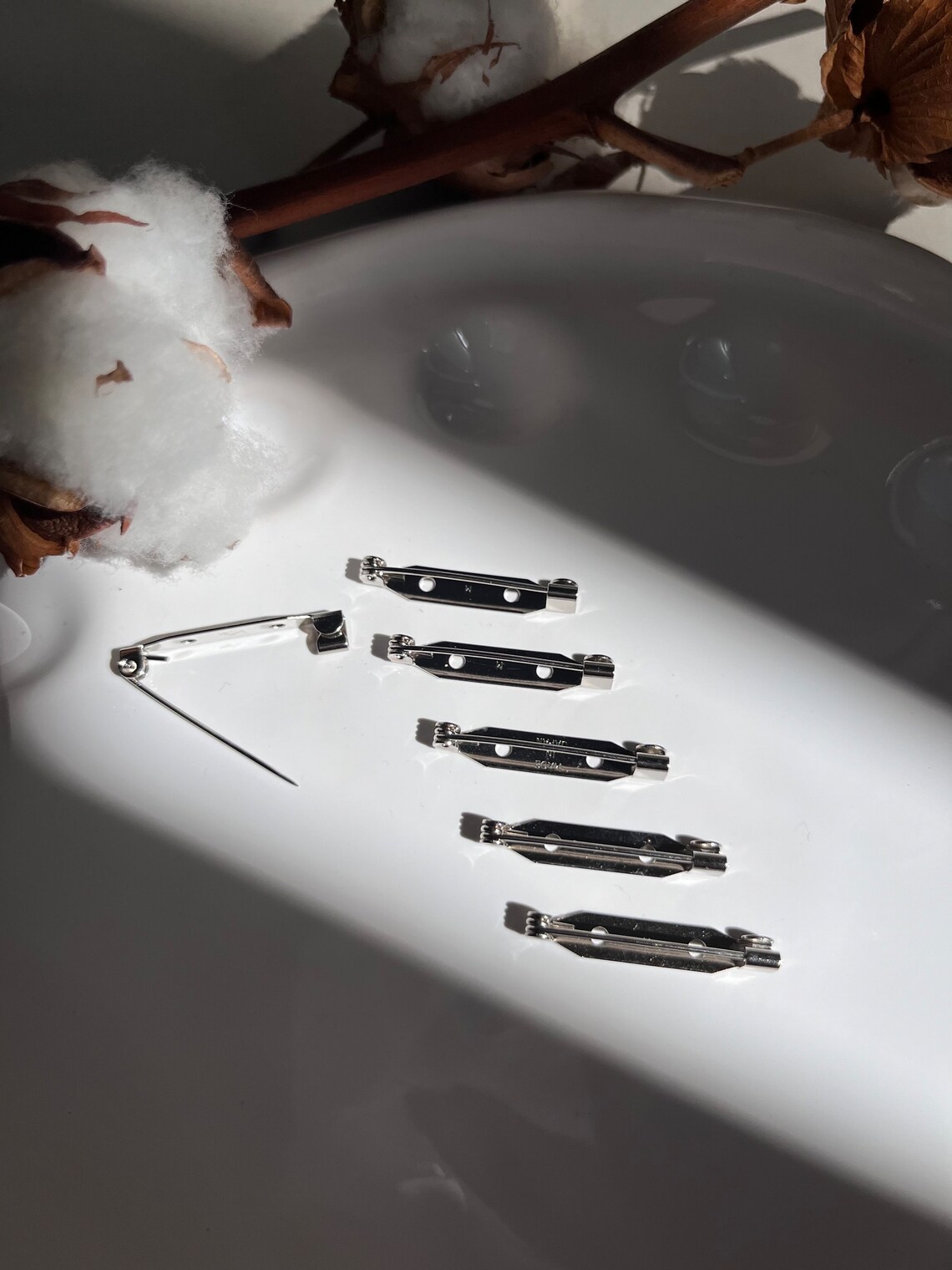 Set of 20 Pins 30 Mm in Silvery Color. Japanese Pins of High Quality ...