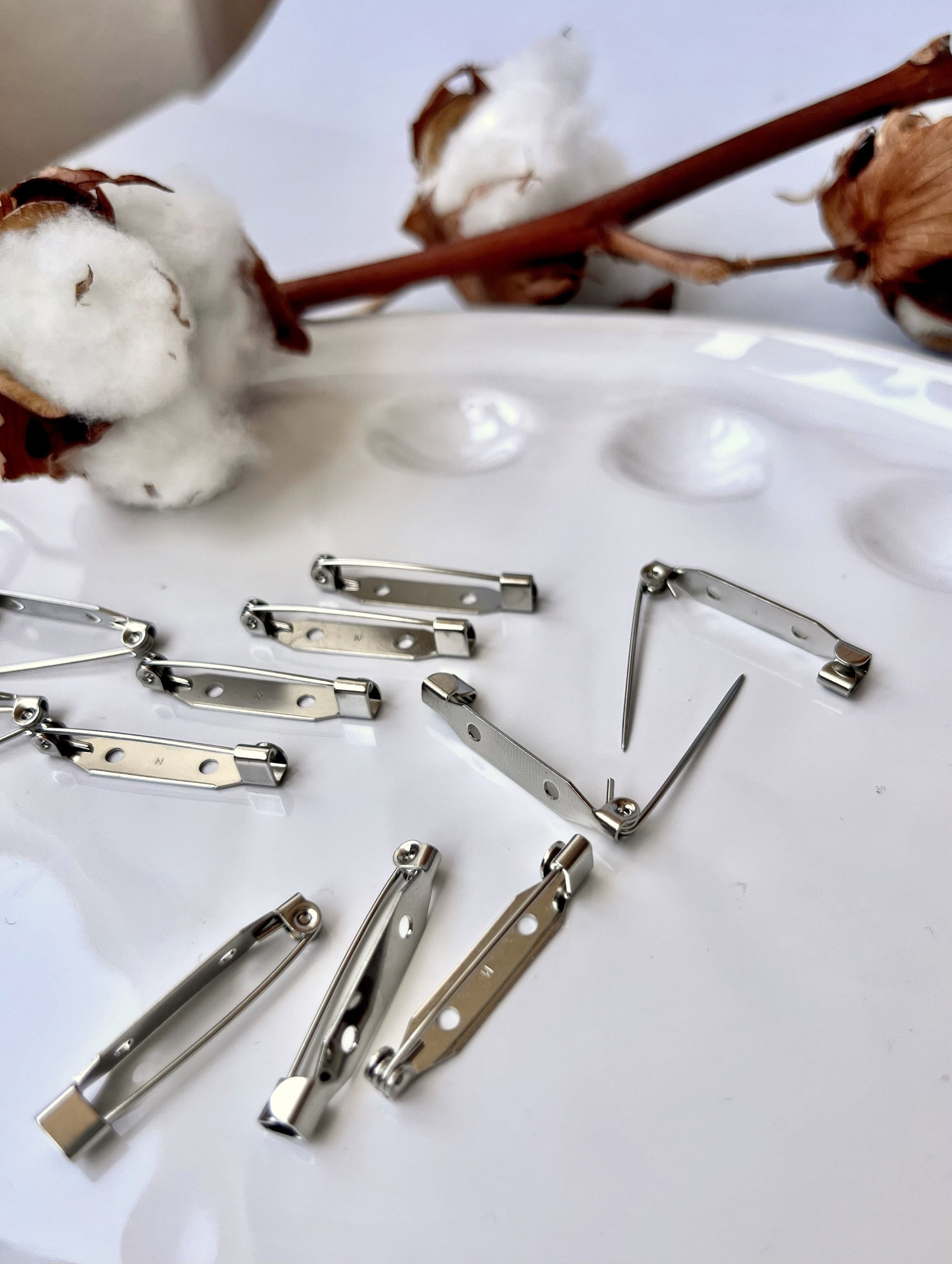 Set of 20 Pins 30 Mm in Silvery Color. Japanese Pins of High Quality ...