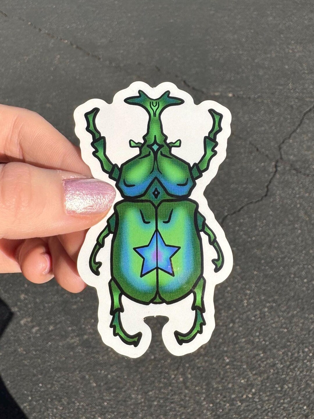 Celestial Beetle Vinyl Sticker - Etsy