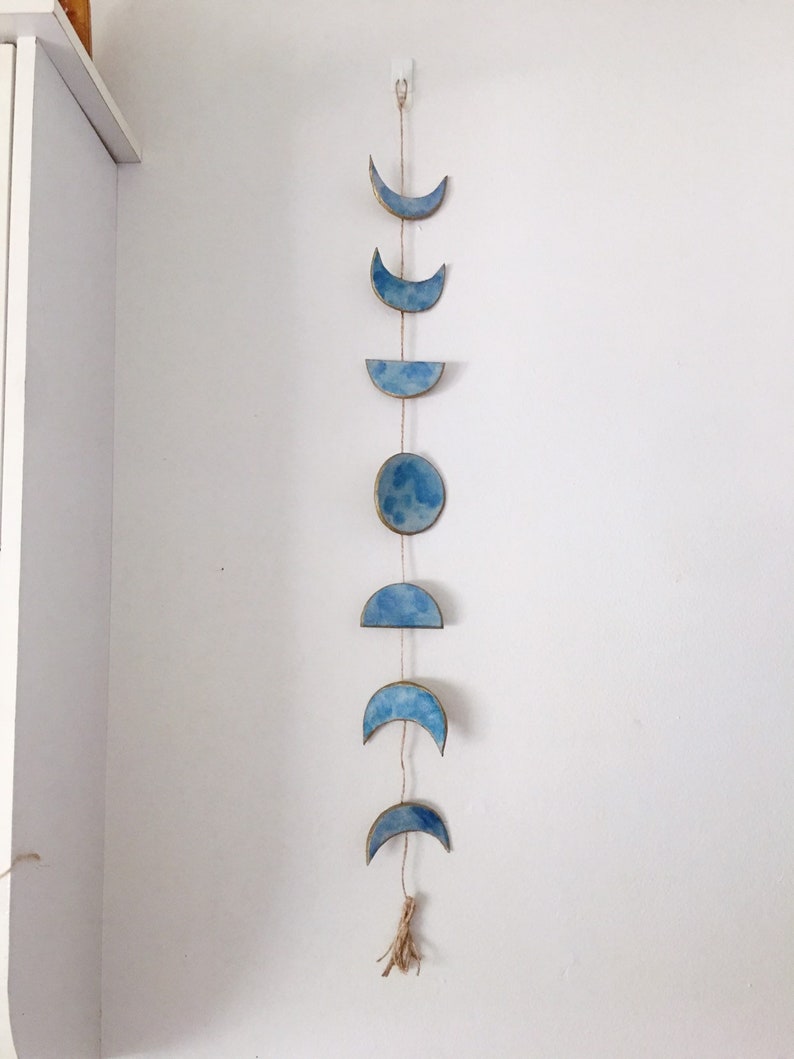 Moon Phases Wall Hanging • Handmade Watercolor Moon Totem - Etsy