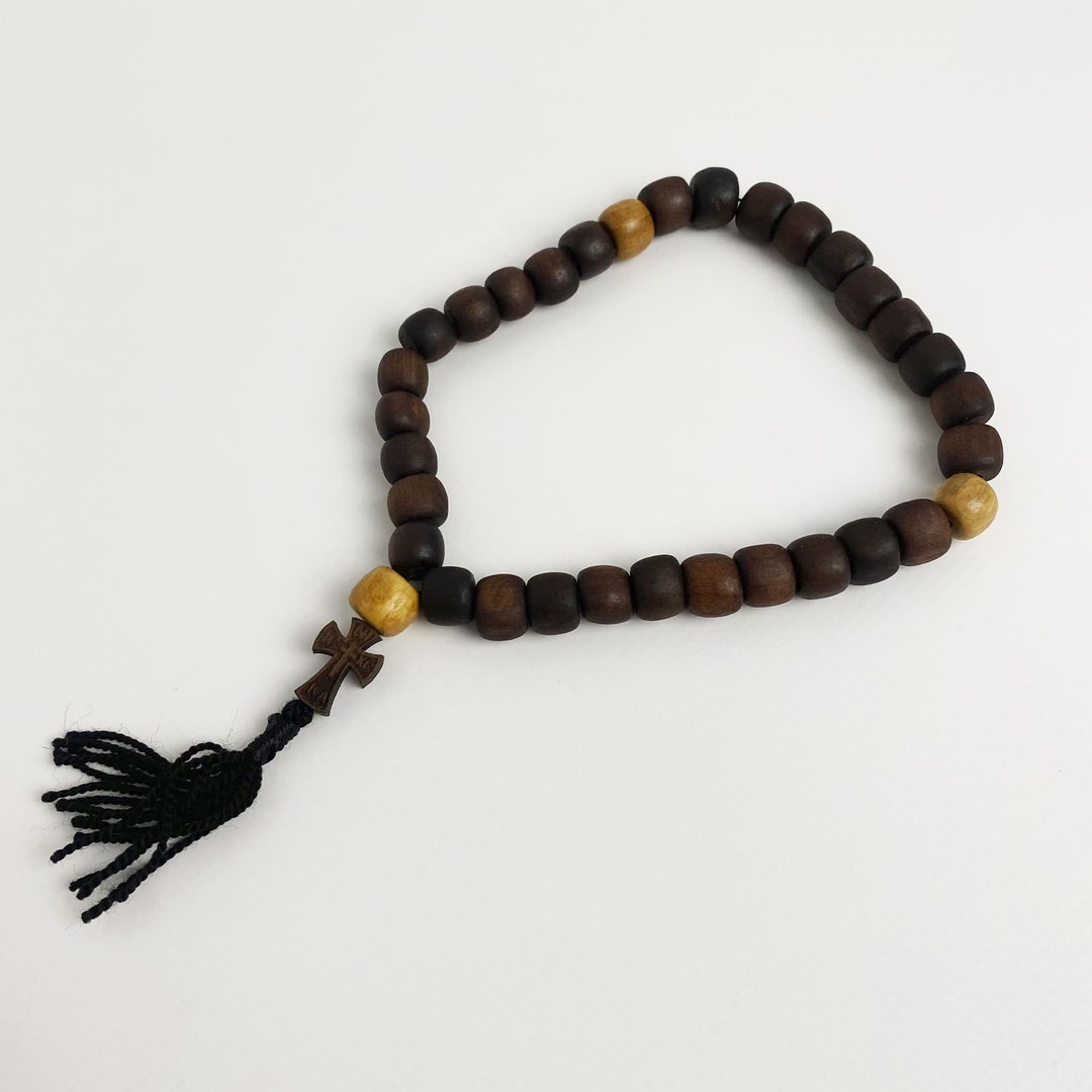 Orthodox Prayer Beads, Wood Rosary, Religious Jewelry, Spiritual Gift ...