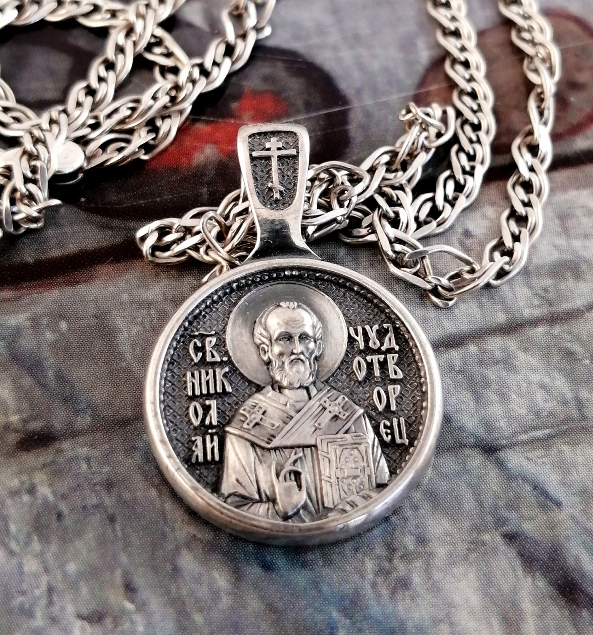 St Nicholas Necklace Sterling Silver Silver Saint Necklace - Etsy UK