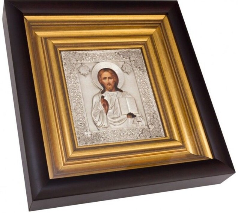 Silverplated Jesus Christ Orthodox Icon Pantokrator Jesus Icon for Home ...