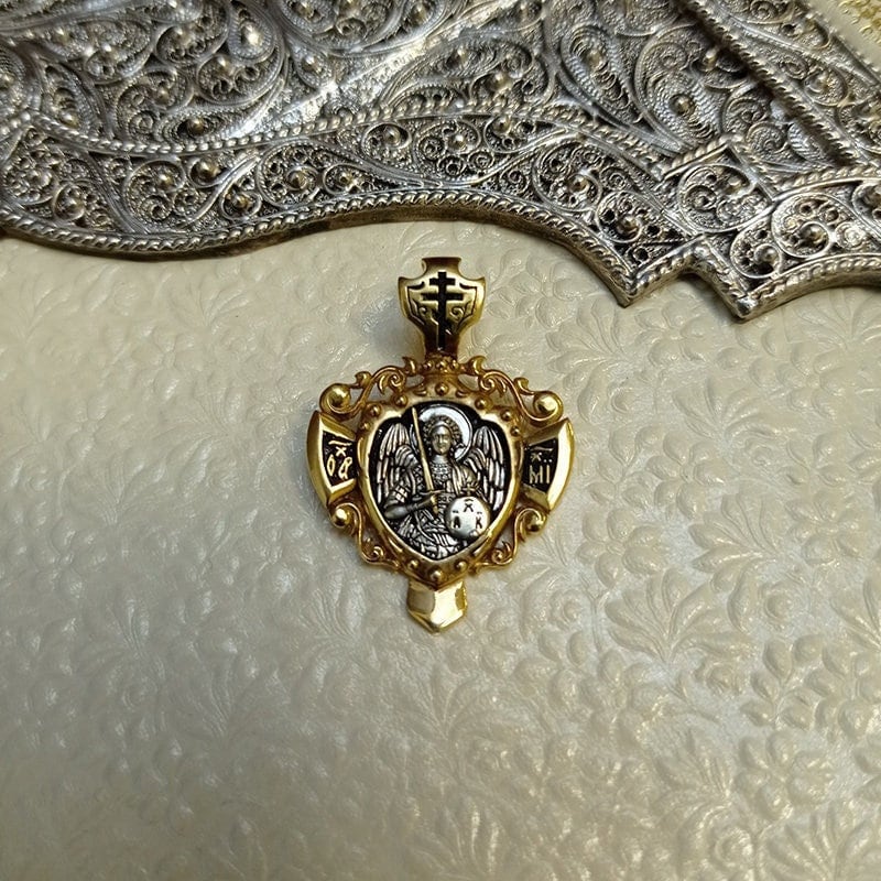 Archangel Michael Pendant for Man Silver Archangel Amulet - Etsy