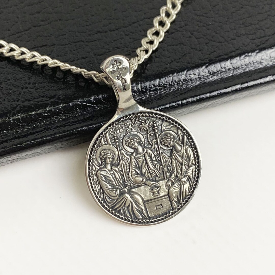 Silver Pendant "holy Trinity", Orthodox Pendant, Christian Jewelry ...