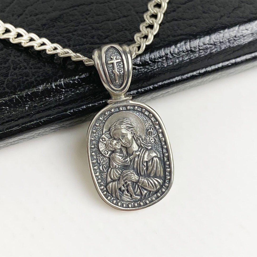 Orthodox Pendant, Silver Icon, Religious Necklace, Christian Jewelry ...