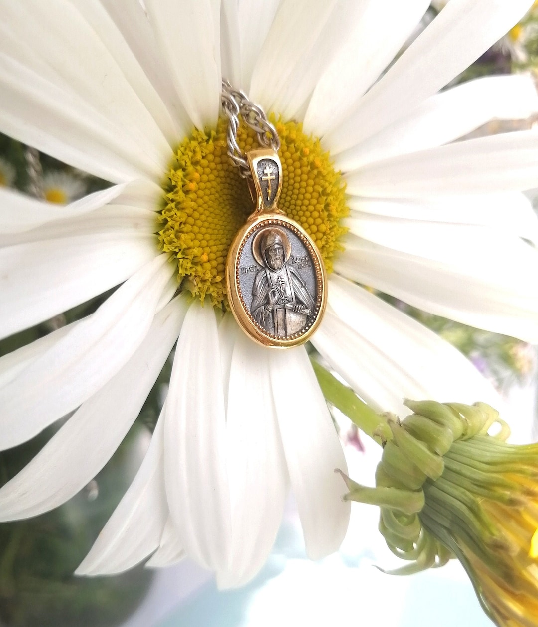 Orthodox Silver 925 Icon Pendant St. Job the Wonderworker of Pochaevsky ...