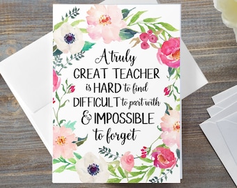 Music Teacher Card, Thank You Card, A Truly Great Music Teacher is Hard ...