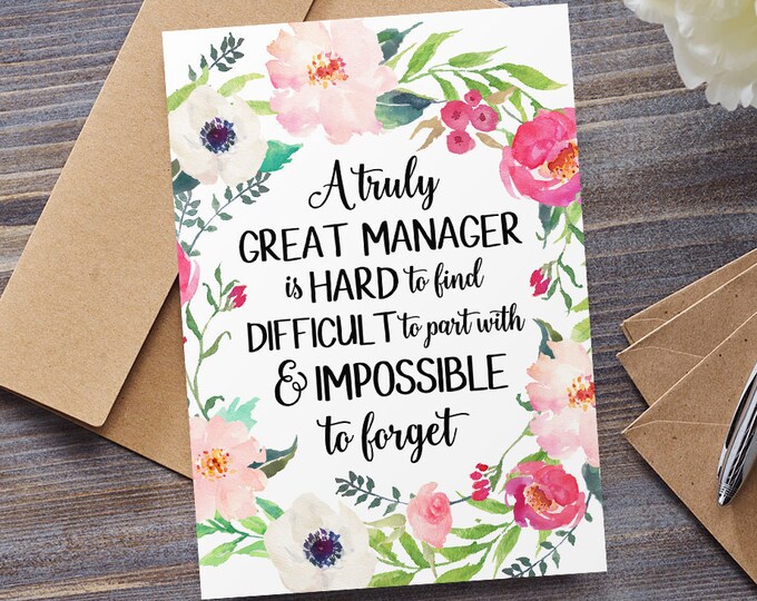 Card for Manager, A Truly Great Manager is Hard to Find, Farewell Card ...