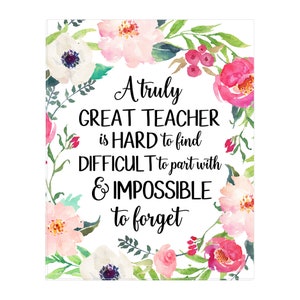 A Truly Great Teacher is Hard to Find, Gift for Teacher, Teacher Canvas ...