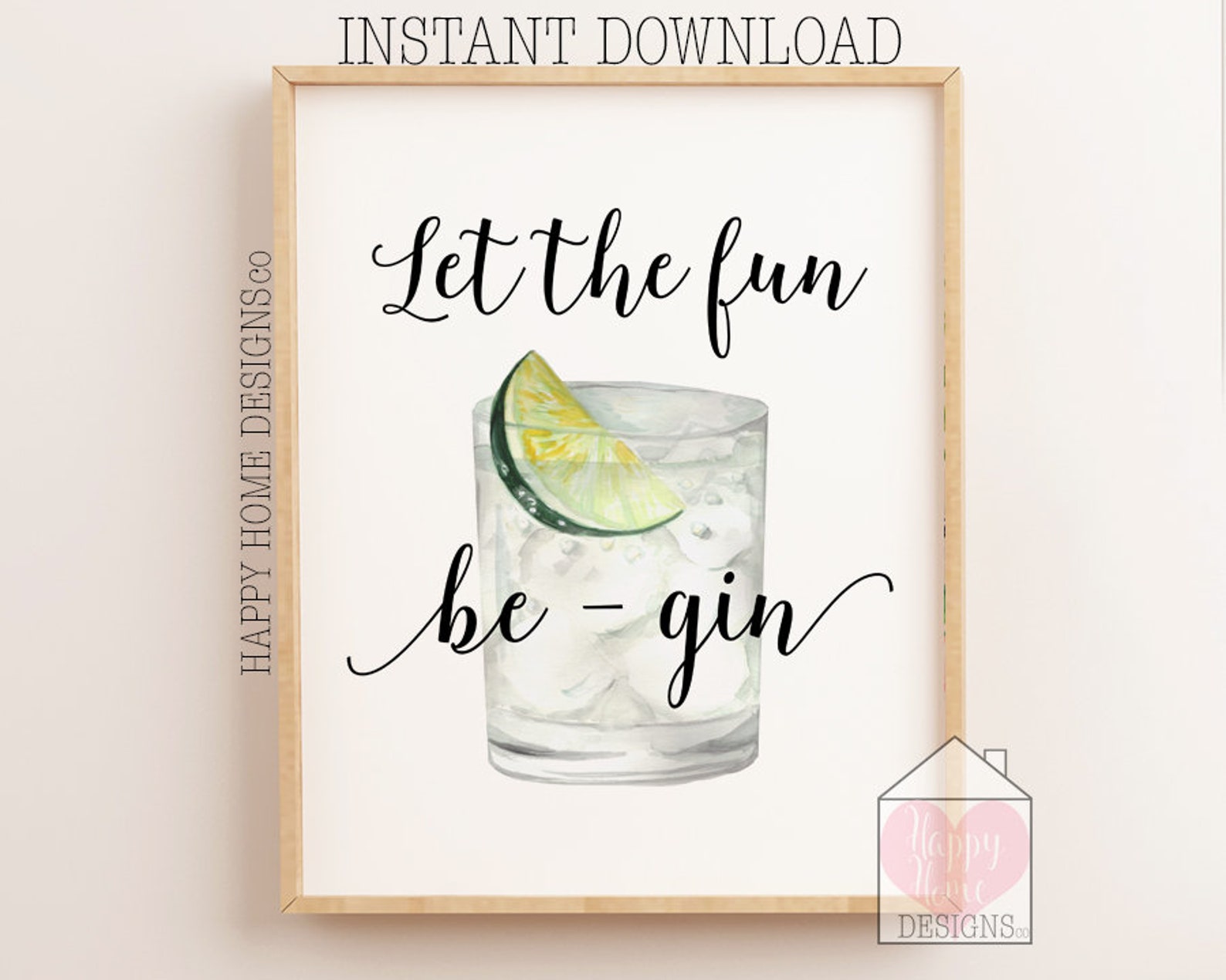 Gin Print Gin Quote Let the Fun Be Gin Funny Gin Quote | Etsy