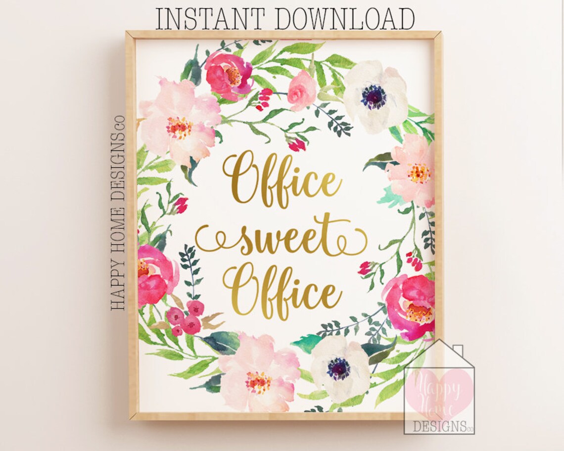 Office Wall Art Gold Office Decor Office Sign Office | Etsy