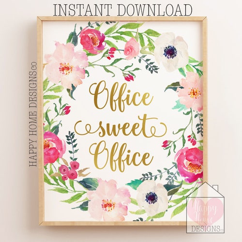 Printable Office Decor Le Office Wall Art Print Blush Pink | Etsy