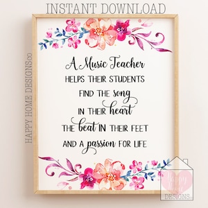 Music Teacher Gift, A Music Teacher Helps Their Students, Music Teacher ...