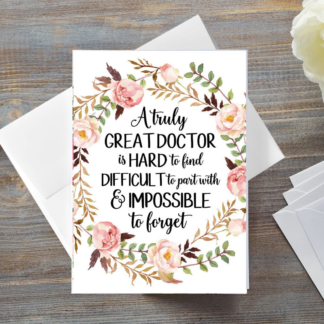 Doctor Leaving Card, Retirement Card for Doctor, A Truly Great Doctor ...