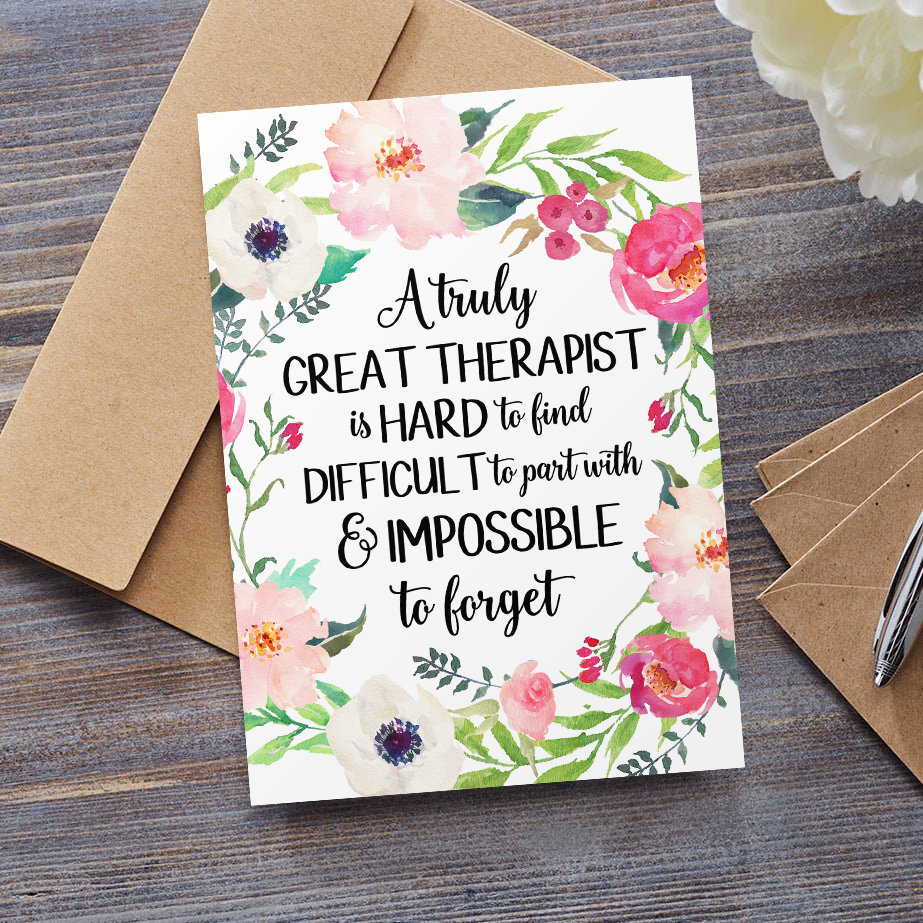 Therapist Card Farewell Therapist Therapist Appreciation - Etsy UK