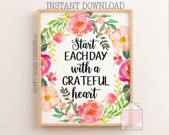 Gratitude Printable Gratitude Sign Gratitude Poster Start | Etsy
