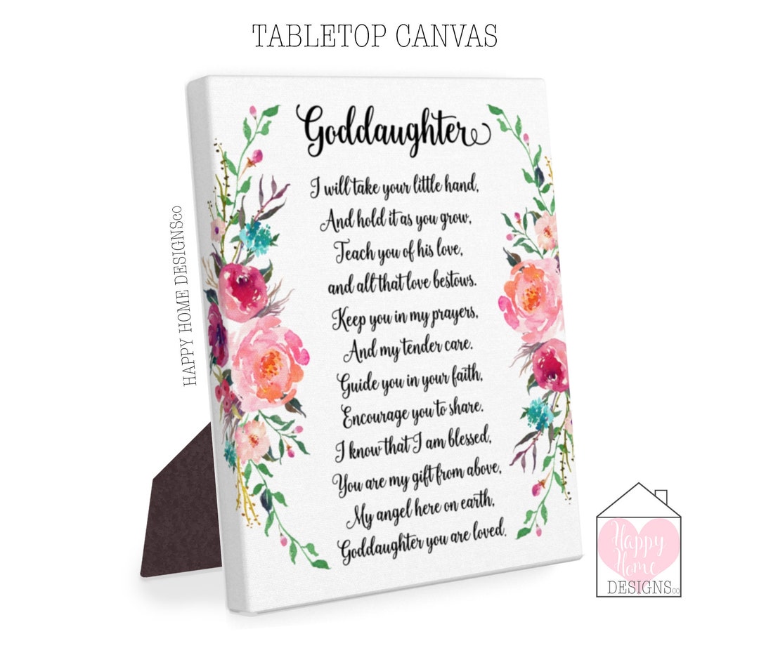 Gift for Goddaughter Goddaughter Poem Goddaughter Canvas - Etsy