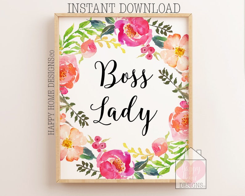 Boss Lady Office Sign Office Print Boss Lady Print Boss | Etsy