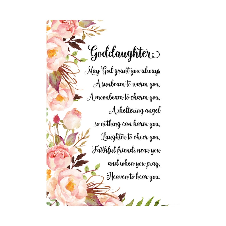 Gift for Goddaughter Goddaughter Canvas Goddaughter Poem - Etsy