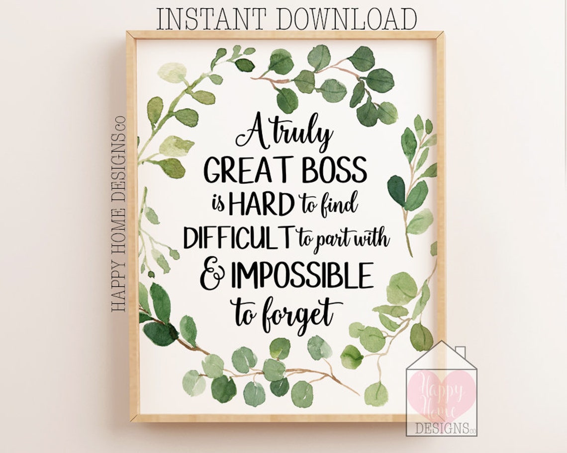 Boss Leaving Gift Boss Retirement Gift Printable Boss Gift | Etsy