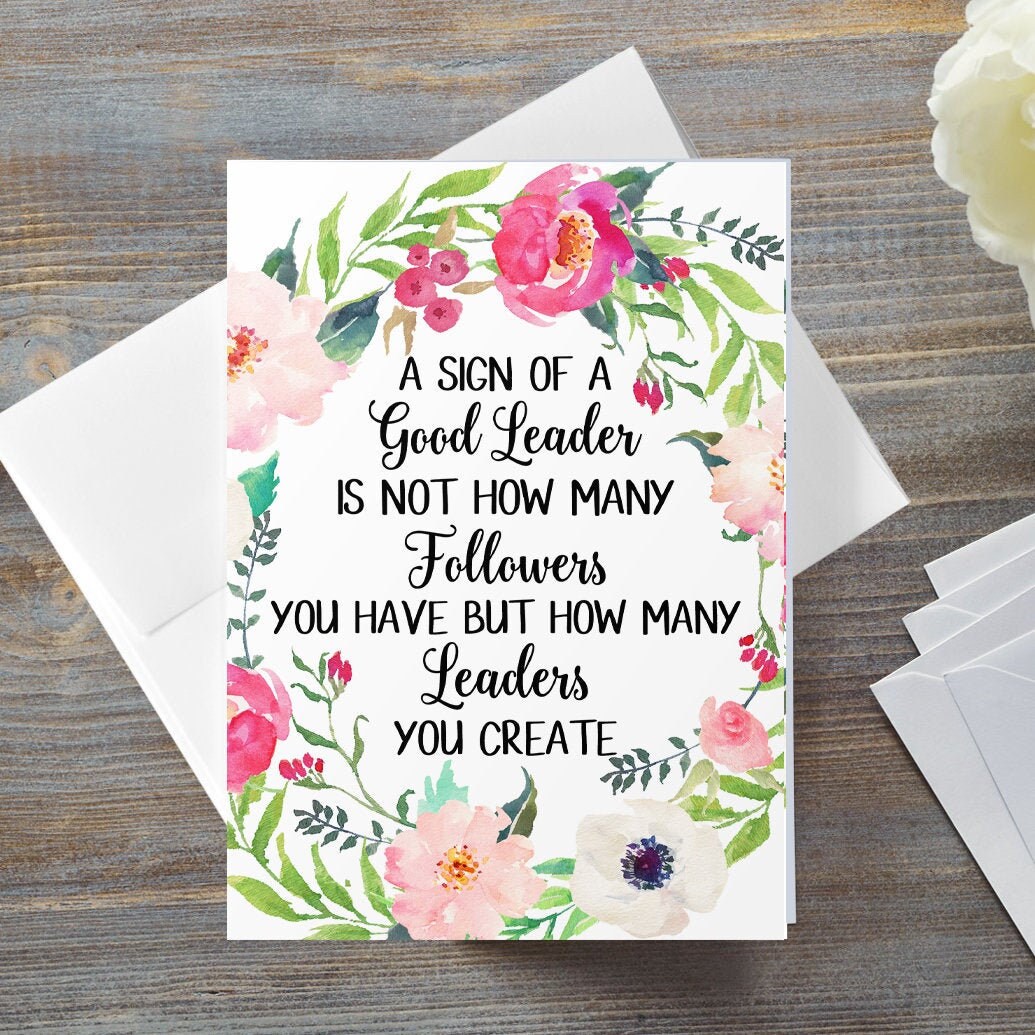 Leader Card Gift for Leader A Sign of A Good Leader is Not - Etsy