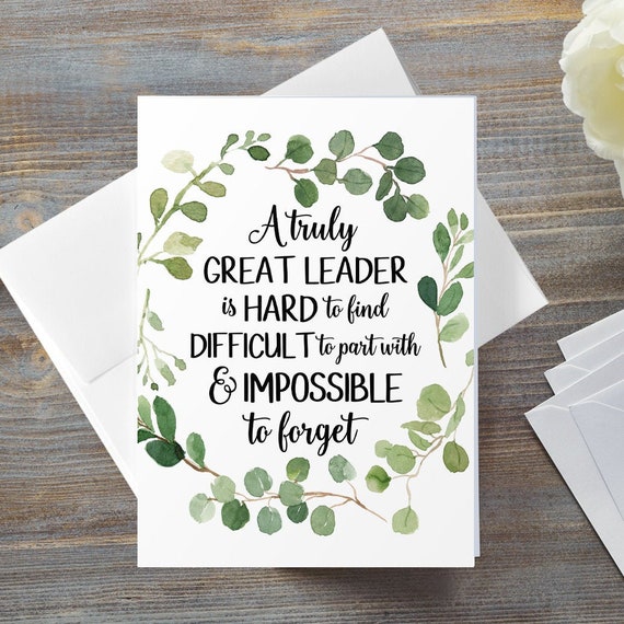 Card for Leader Leader Thank You Card Leader Leaving Card A - Etsy