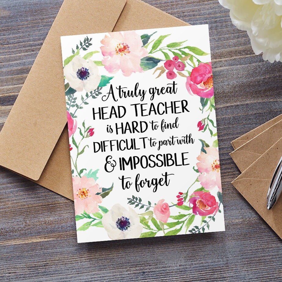 Head Teacher Card Retirement Card Leaving Card Thank You - Etsy UK