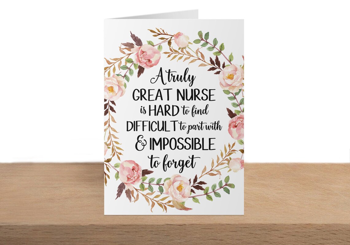 Card for Nurse Nurse Leaving Card A Truly Great Nurse is | Etsy