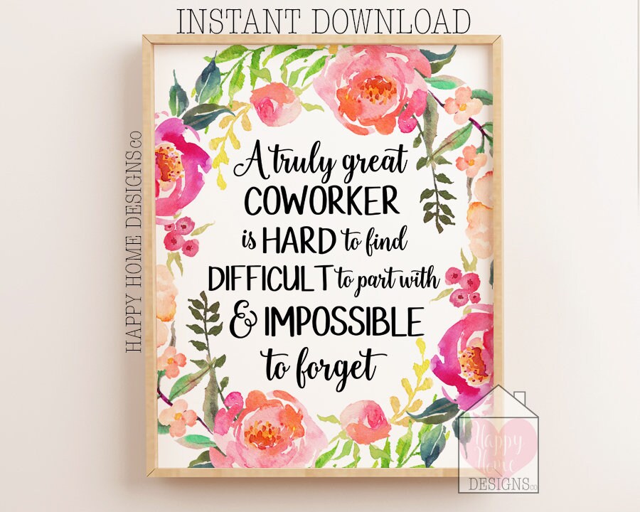 A Truly Great Coworker Is Hard To Find Printable Coworker | Etsy
