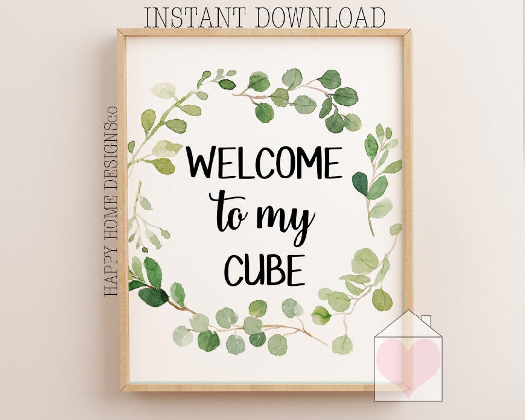 Welcome to My Cube, Cubicle Printables, Office Decor, Cubicle Wall Art, Workspace Decor, Cubicle ...