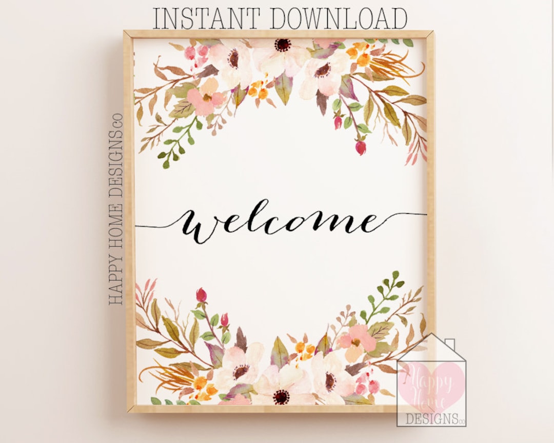 Welcome Print Entryway Print Welcome Sign Welcome - Etsy