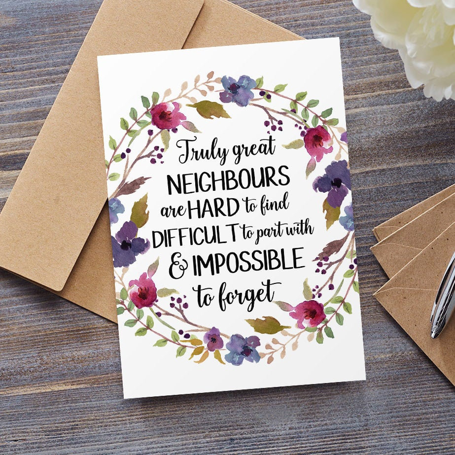 Neighbours Moving Card Farewell Neighbours Goodbye | Etsy