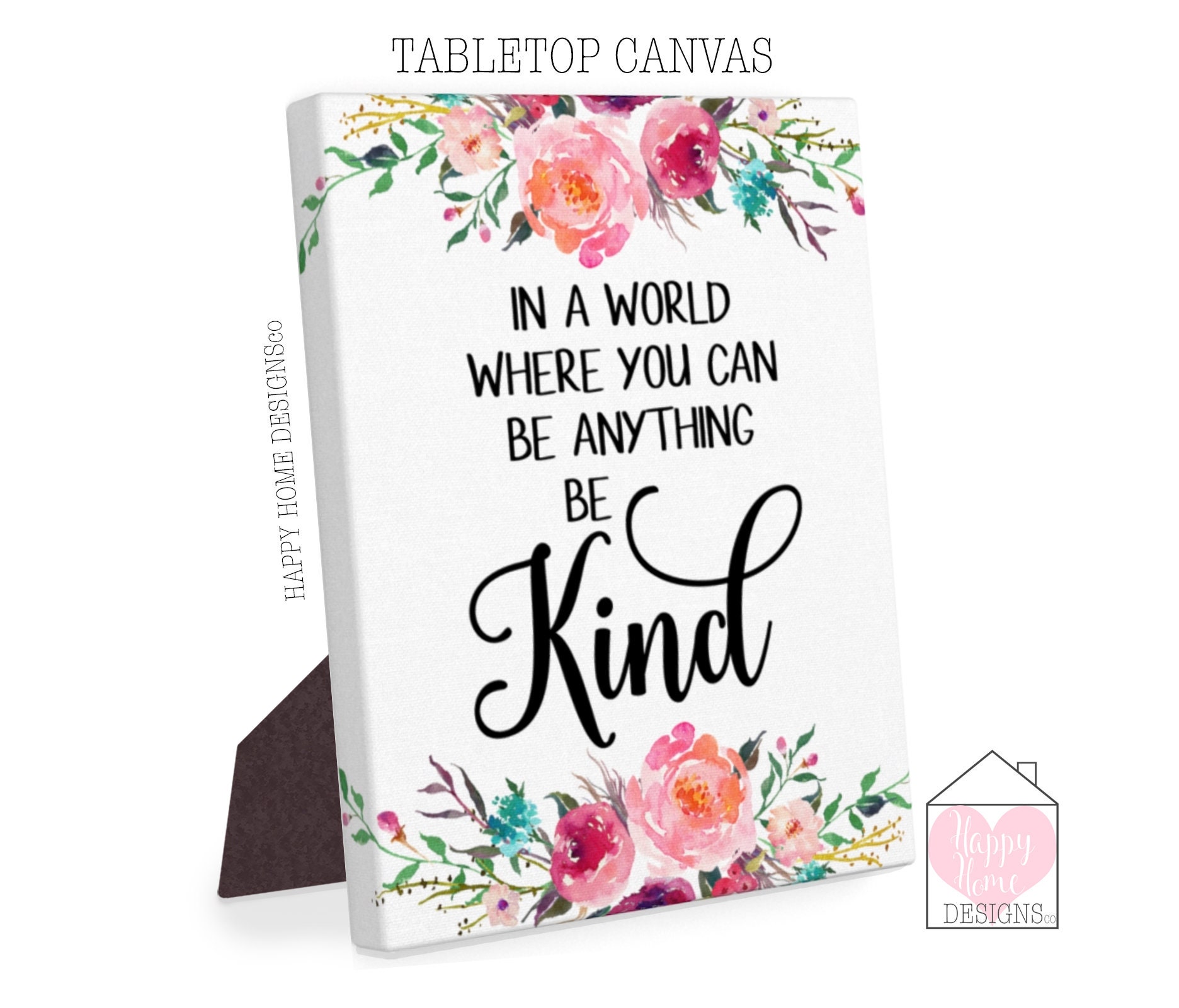 Be Kind Canvas Be Kind Print In A World Where You Can Be | Etsy