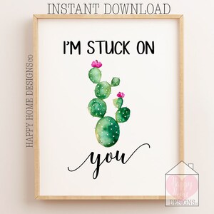 I'm Stuck on You, Cacti Print, Humorous Print, Cactus Print, Funny ...