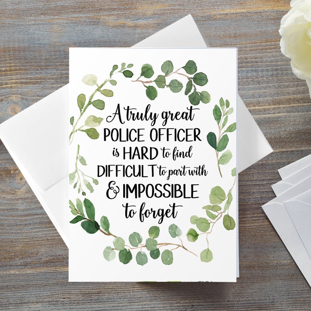 Police Officer Card Appreciation Card Retirement Thank you | Etsy