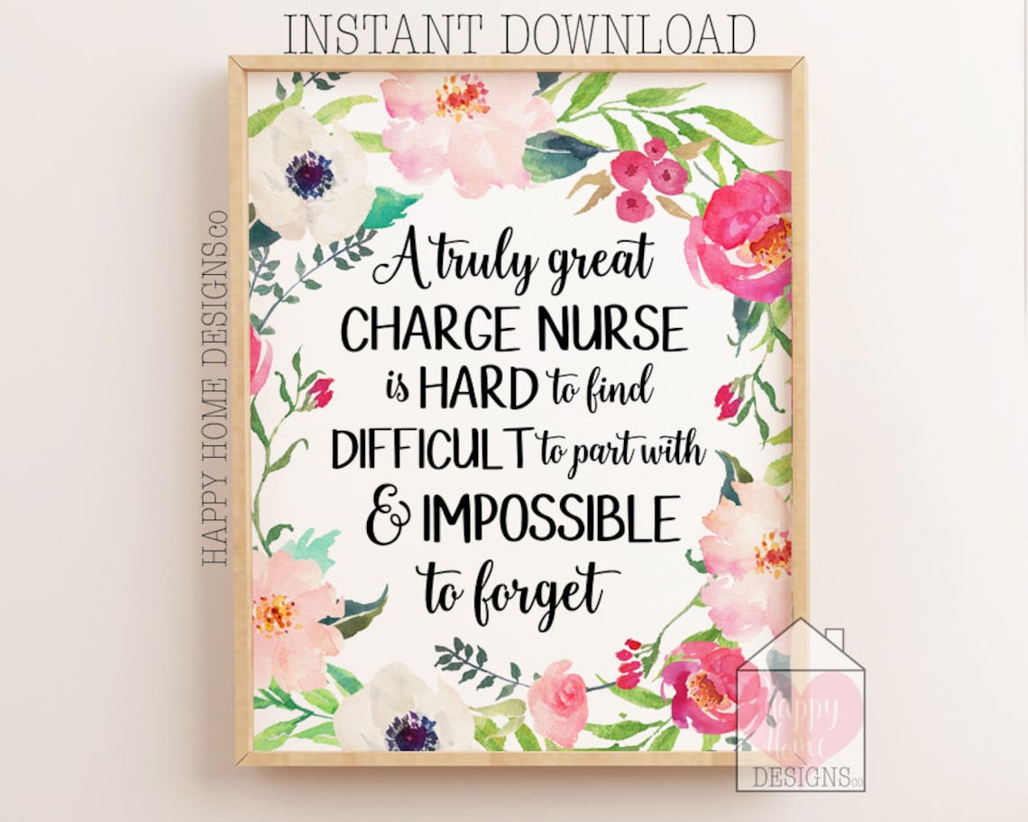 Gift for Charge Nurse A Truly Great Charge Nurse is Hard to | Etsy