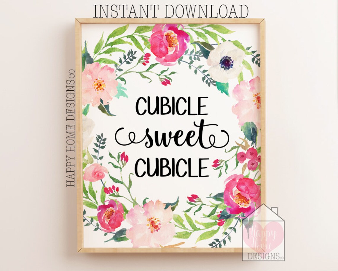 Cubicle Decor Cubicle Wall Art Cubical Print Cubicle Sign | Etsy