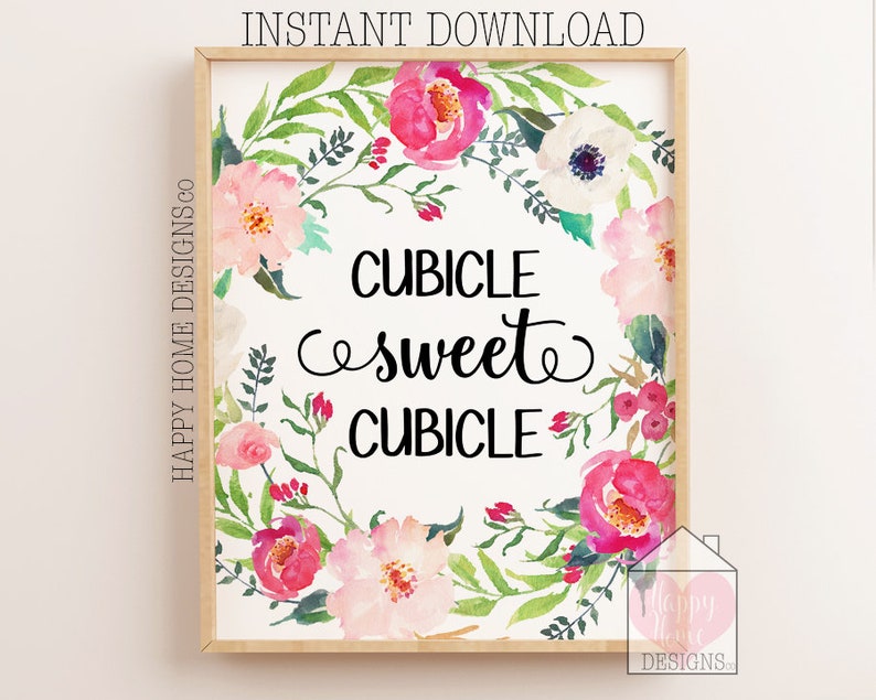 Cubicle Decor Cubicle Wall Art Cubical Print Cubicle Sign | Etsy