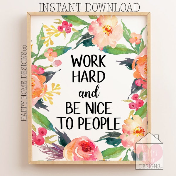 Work Hard Print - Etsy