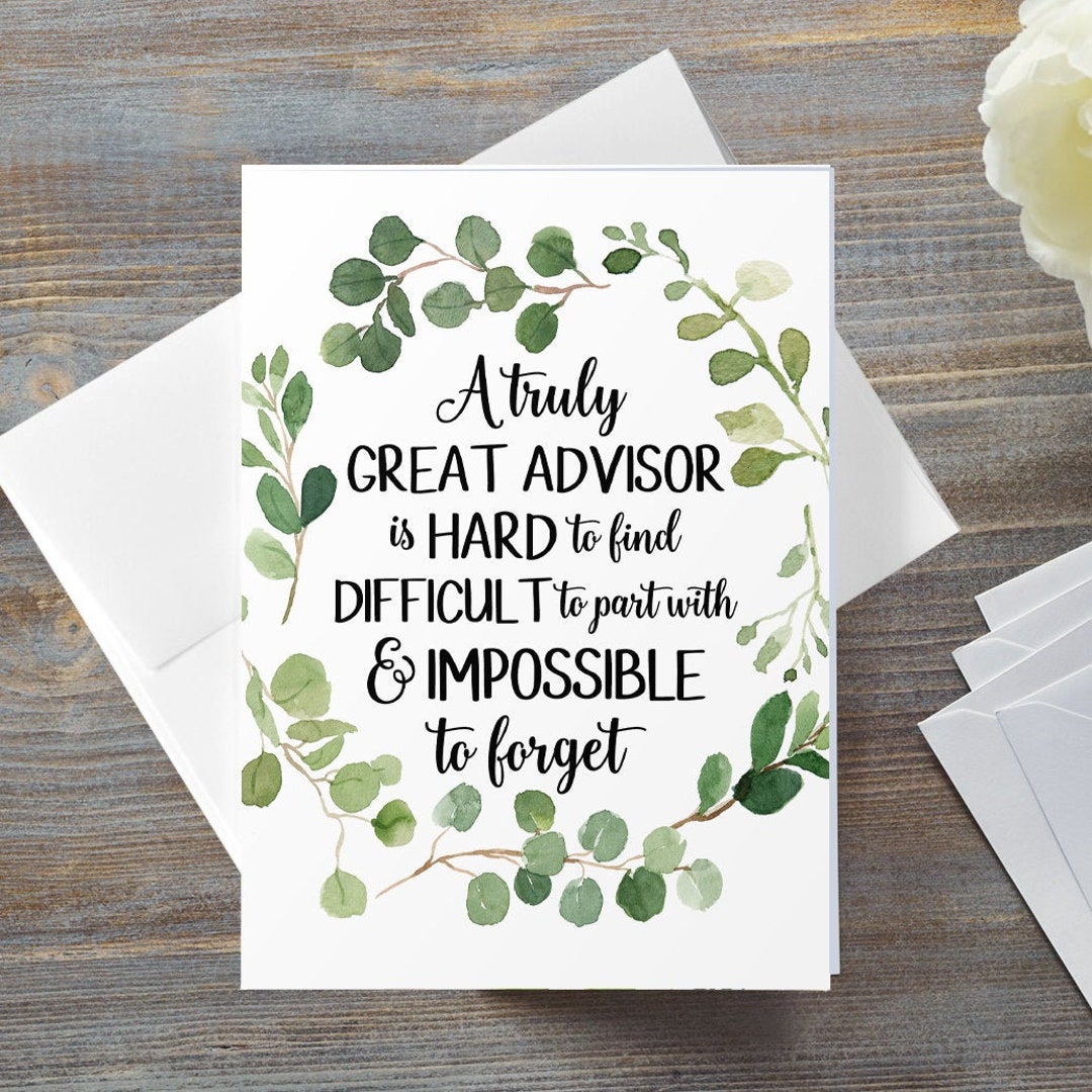 Advisor Card, Advisor Thank You Card, Advisor Leaving Card, A Truly ...