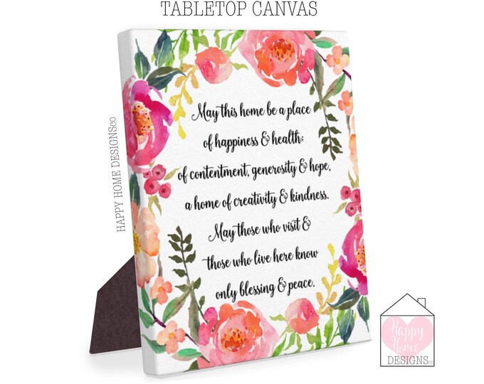 New Home Gift, Housewarming Gift, Home Blessing, Canvas Sign, May This ...