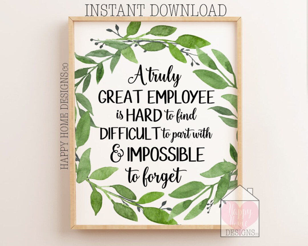 Employee Leaving Gift, Employee Printable, Employee Retirement Gift ...