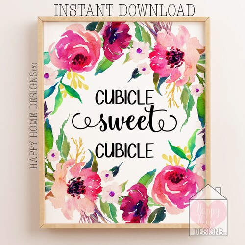 Cubical Print Cubicle Sign Cubicle Decor Cubicle Wall Art - Etsy