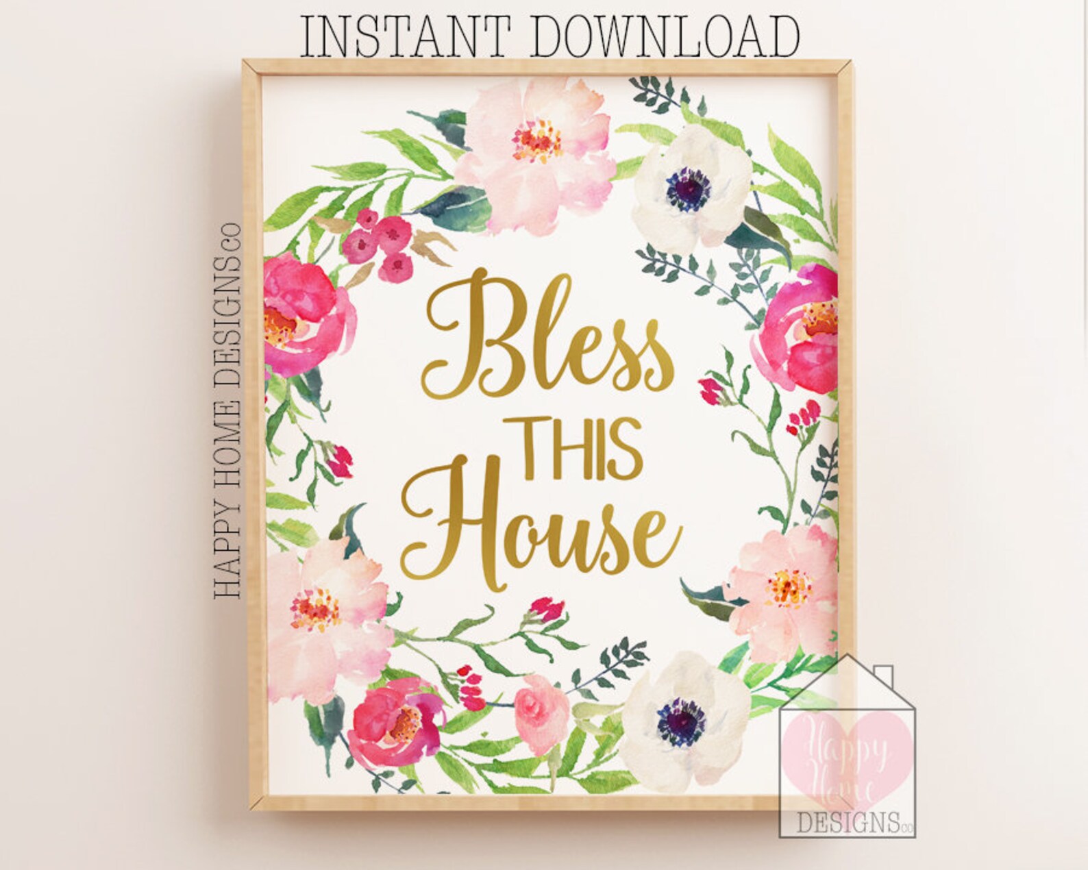 Bless This House Printable Sign Housewarming Gift Home | Etsy
