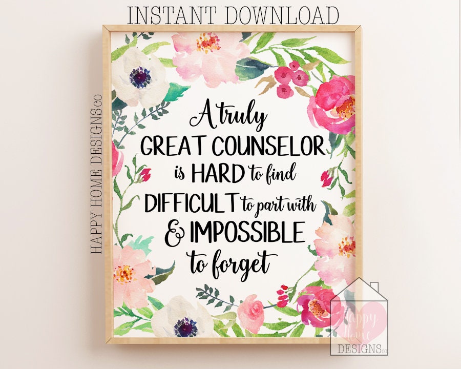 Counselor Gift Counselor Printable A Truly Great Counselor | Etsy