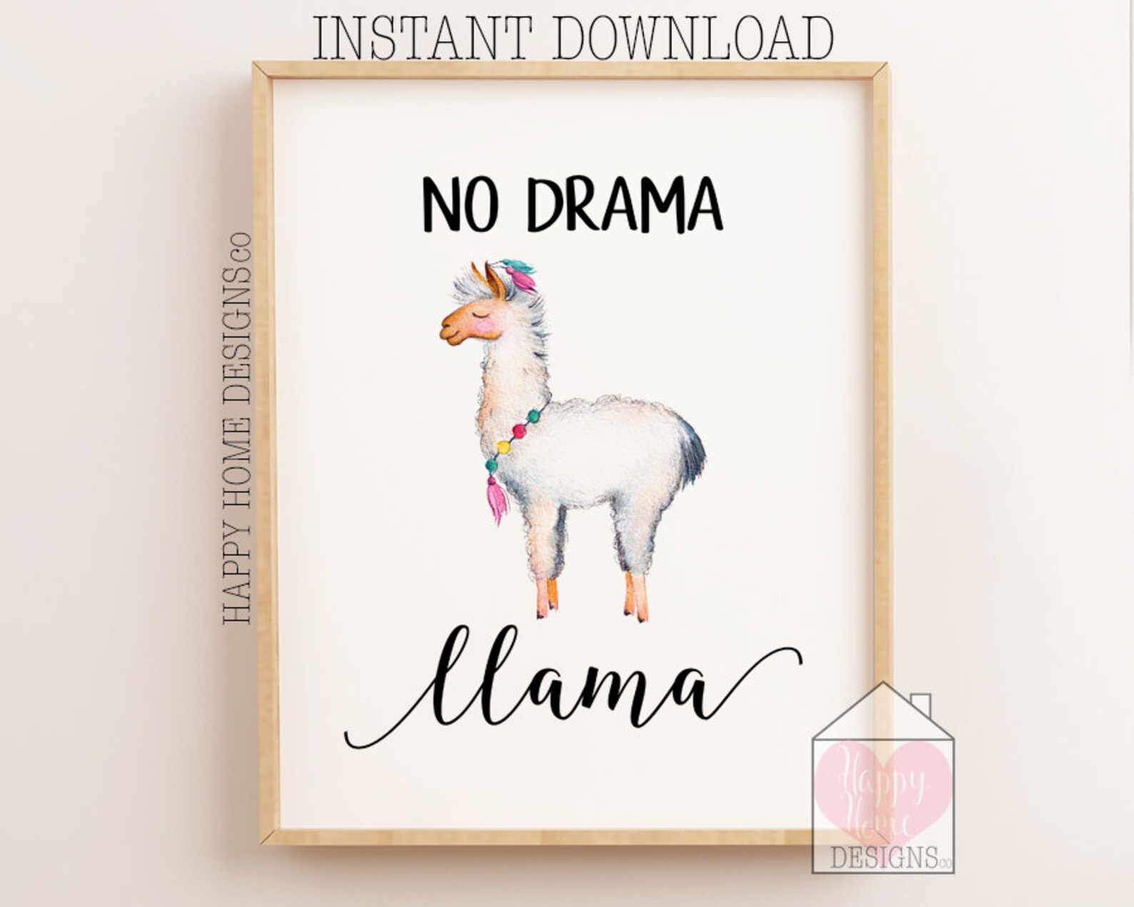 No Drama Llama Print Humorous Print Llama Printable Funny | Etsy