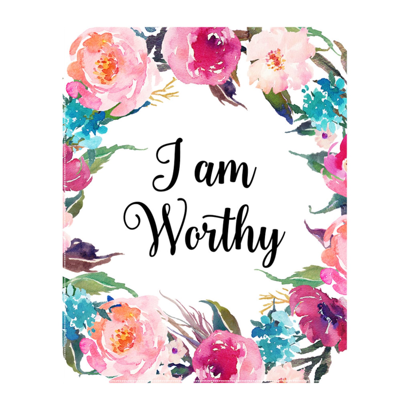 I Am Worthy Canvas Print Positive Affirmation Canvas - Etsy