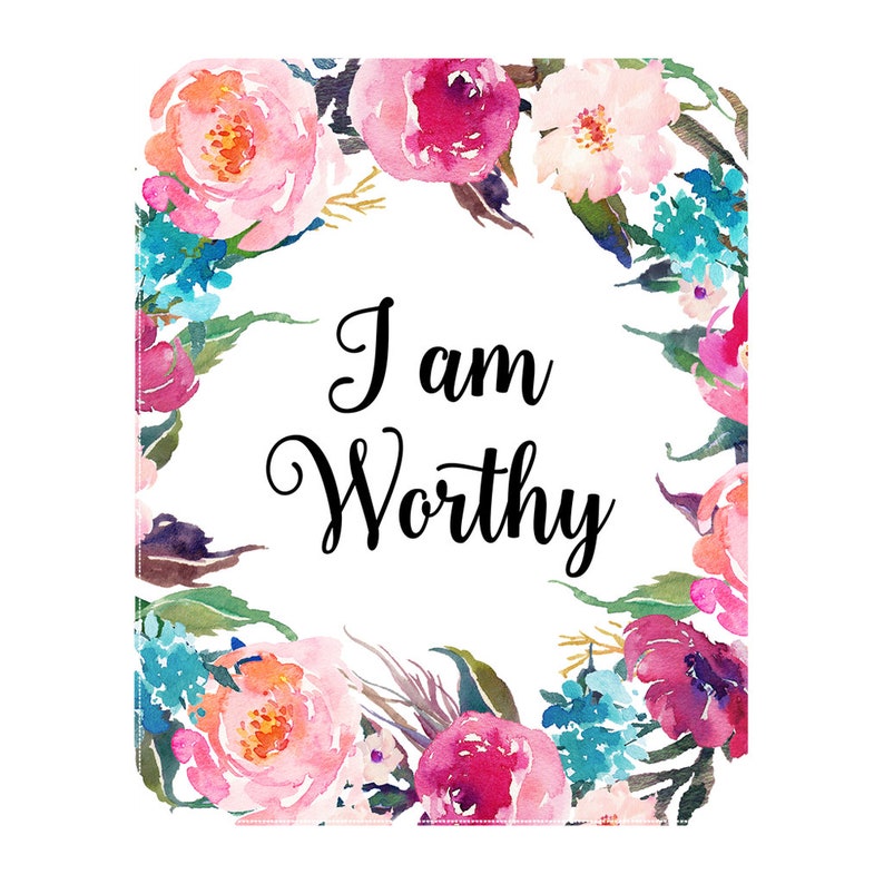 I Am Worthy Canvas Print Positive Affirmation Canvas - Etsy